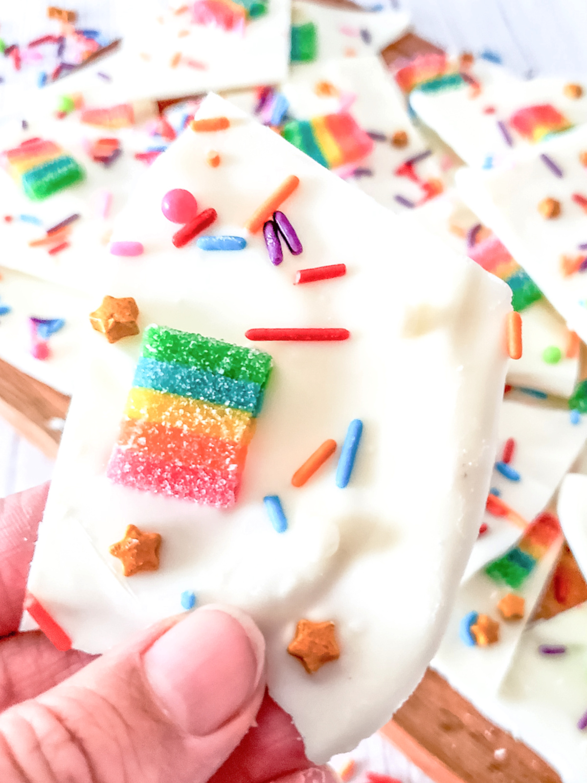 Quick and Easy Rainbow Bark - Candy Coated Recipes