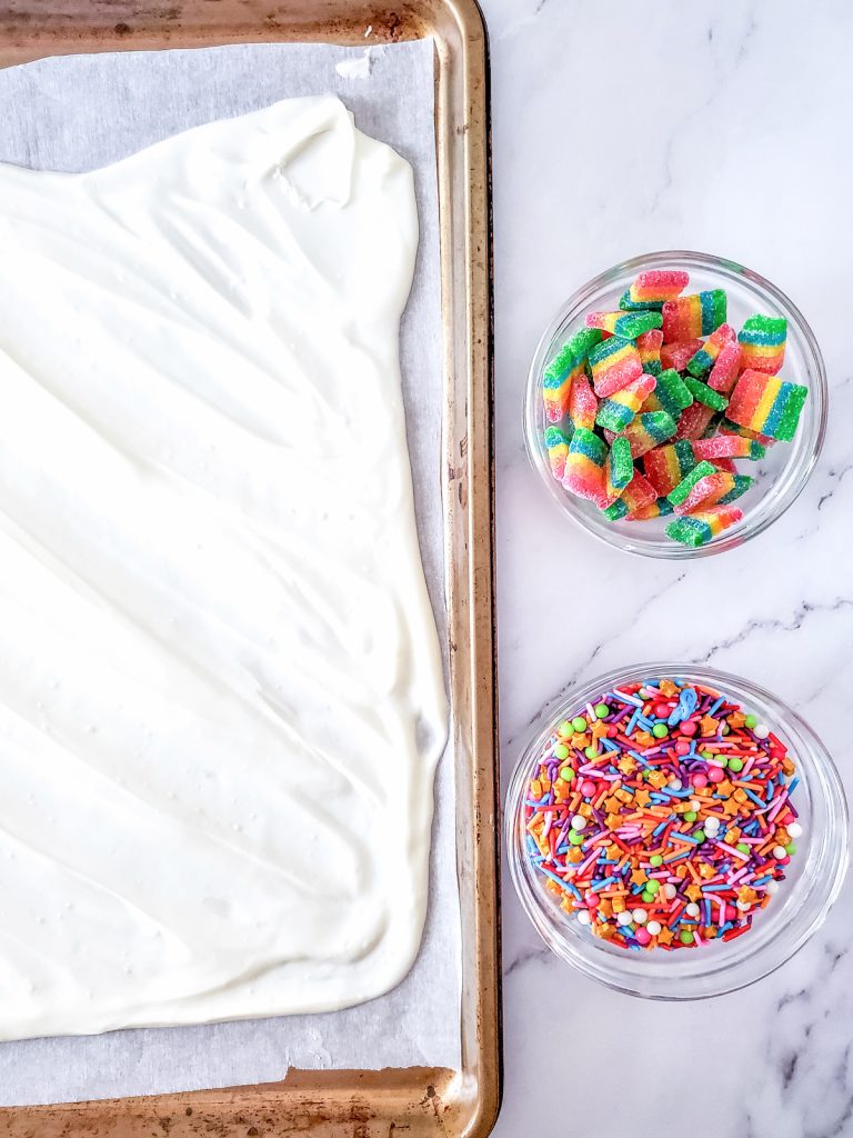 Quick and Easy Rainbow Bark - Candy Coated Recipes